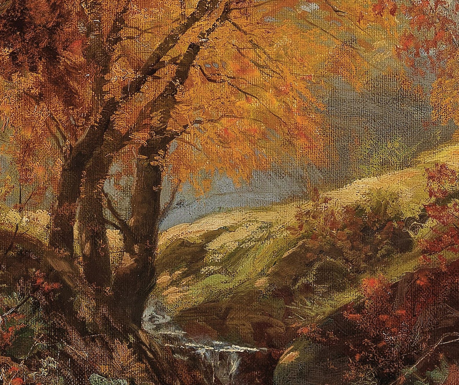 Autumn Wall Art / Fall Landscape Painting / PRINTABLE Vintage Art ...