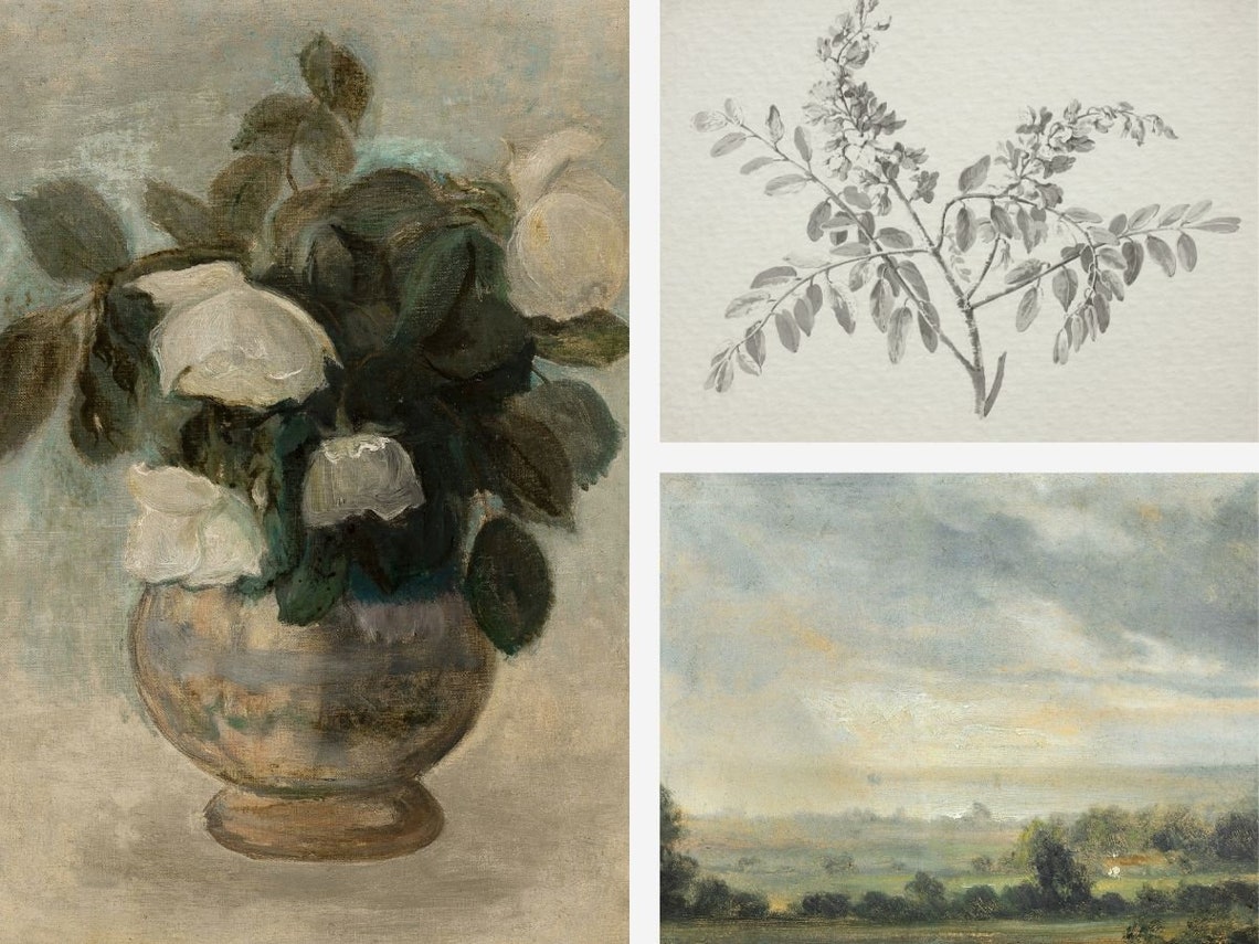 Set of 13 French Country Art Prints / Light Aesthetic Decor / Farmhouse ...