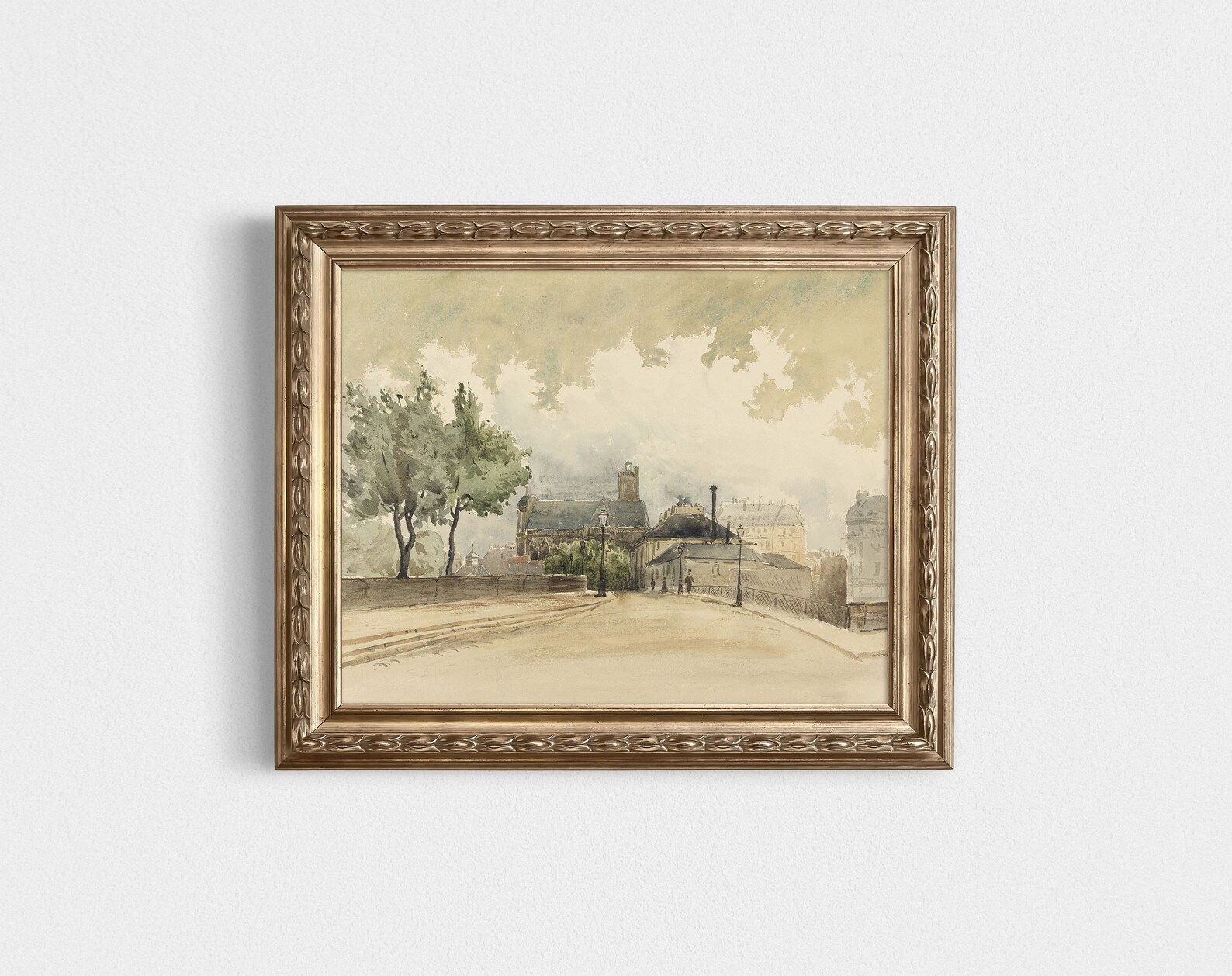 Paris Cityscape Painting / Neutral Landscape Print / European Art ...