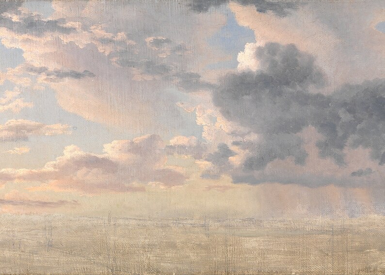 Neutral Cloud Study Art Print / Minimalist Nursery Sky - Etsy