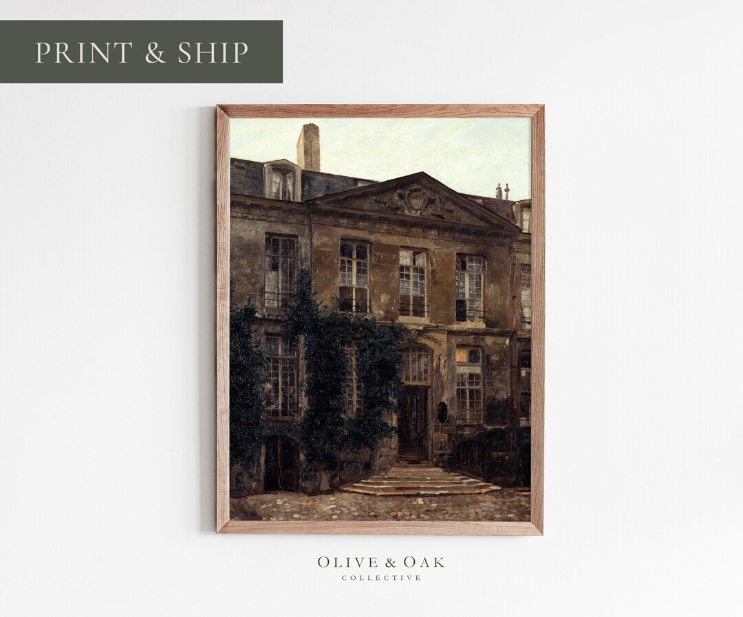 French Architecture Painting / Parisian Wall Art / Neutral Art Printed ...