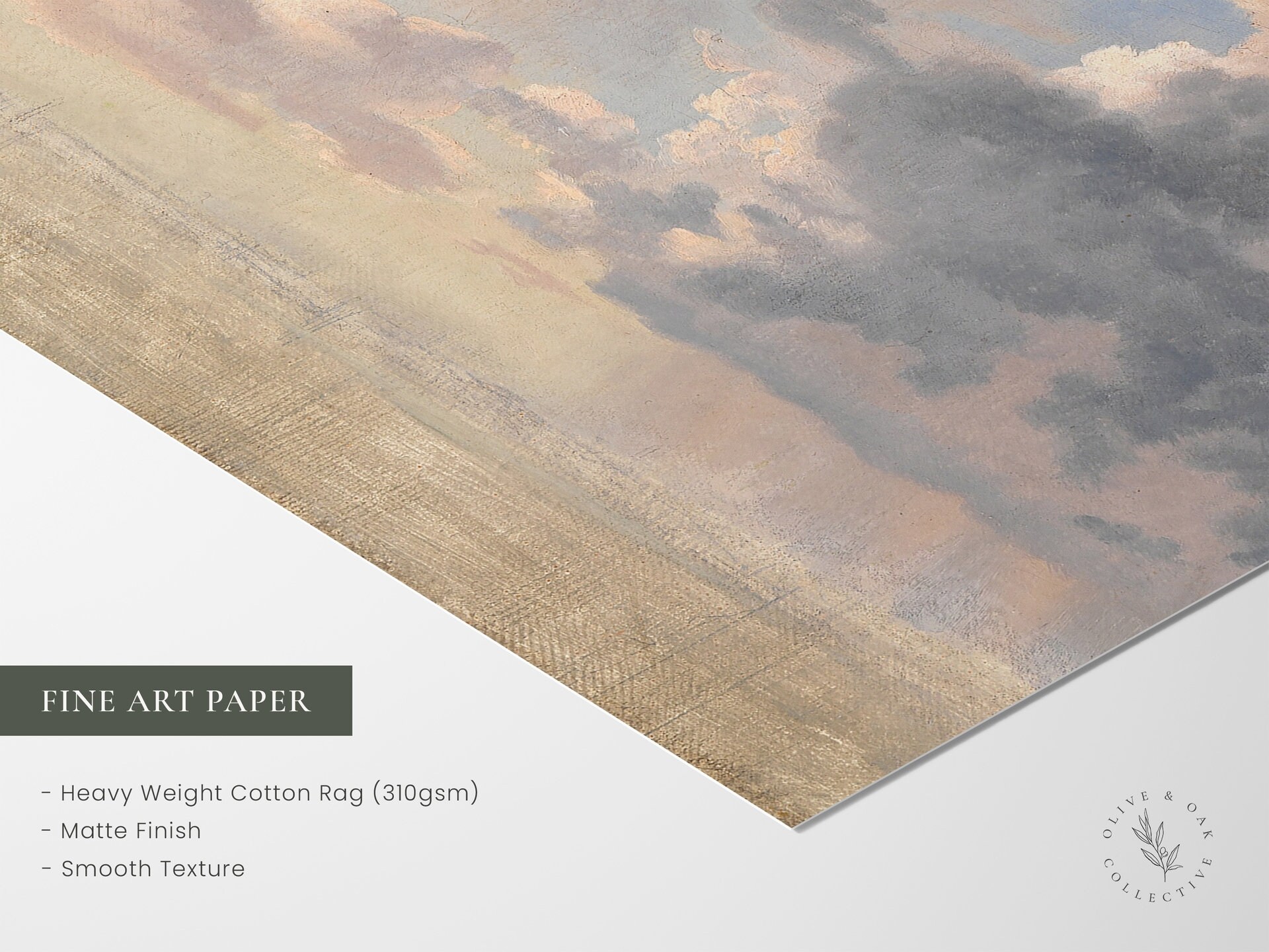 Neutral Cloud Study Art Print / Minimalist Nursery Sky Painting PRINTED ...
