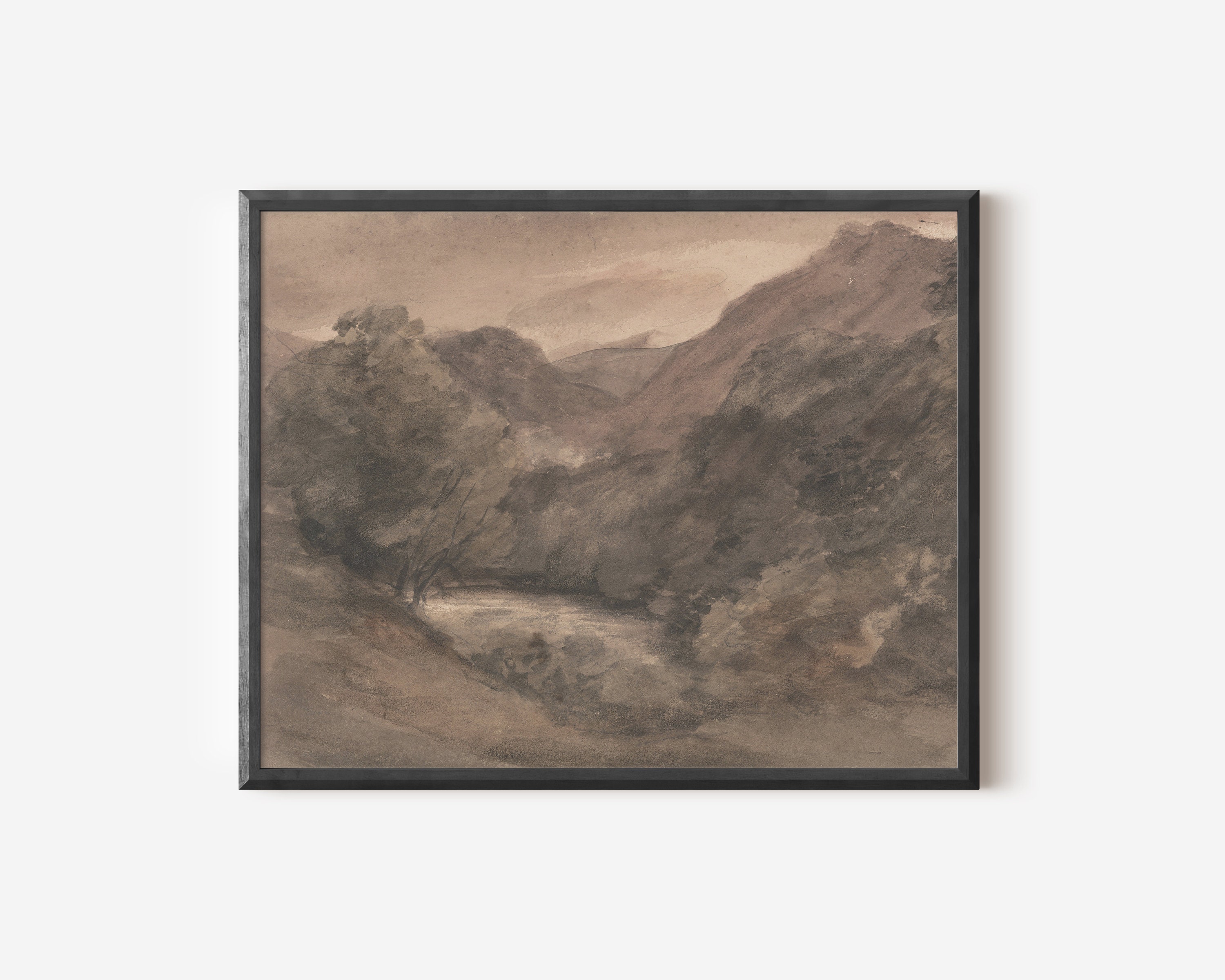 Tonal Landscape Painting / Abstract Watercolor Landscape / - Etsy