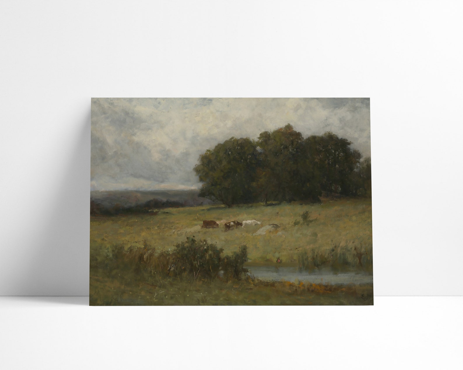Farmhouse Art Print / Pasture Landscape Painting / Cow - Etsy