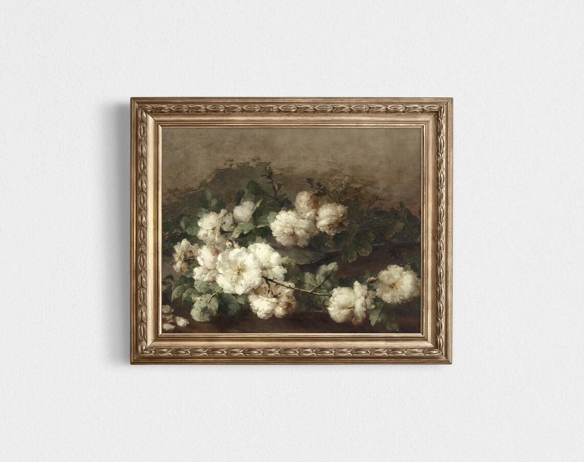 Neutral Wall Art / Flower Painting / Floral Art Print / Earth Tone ...