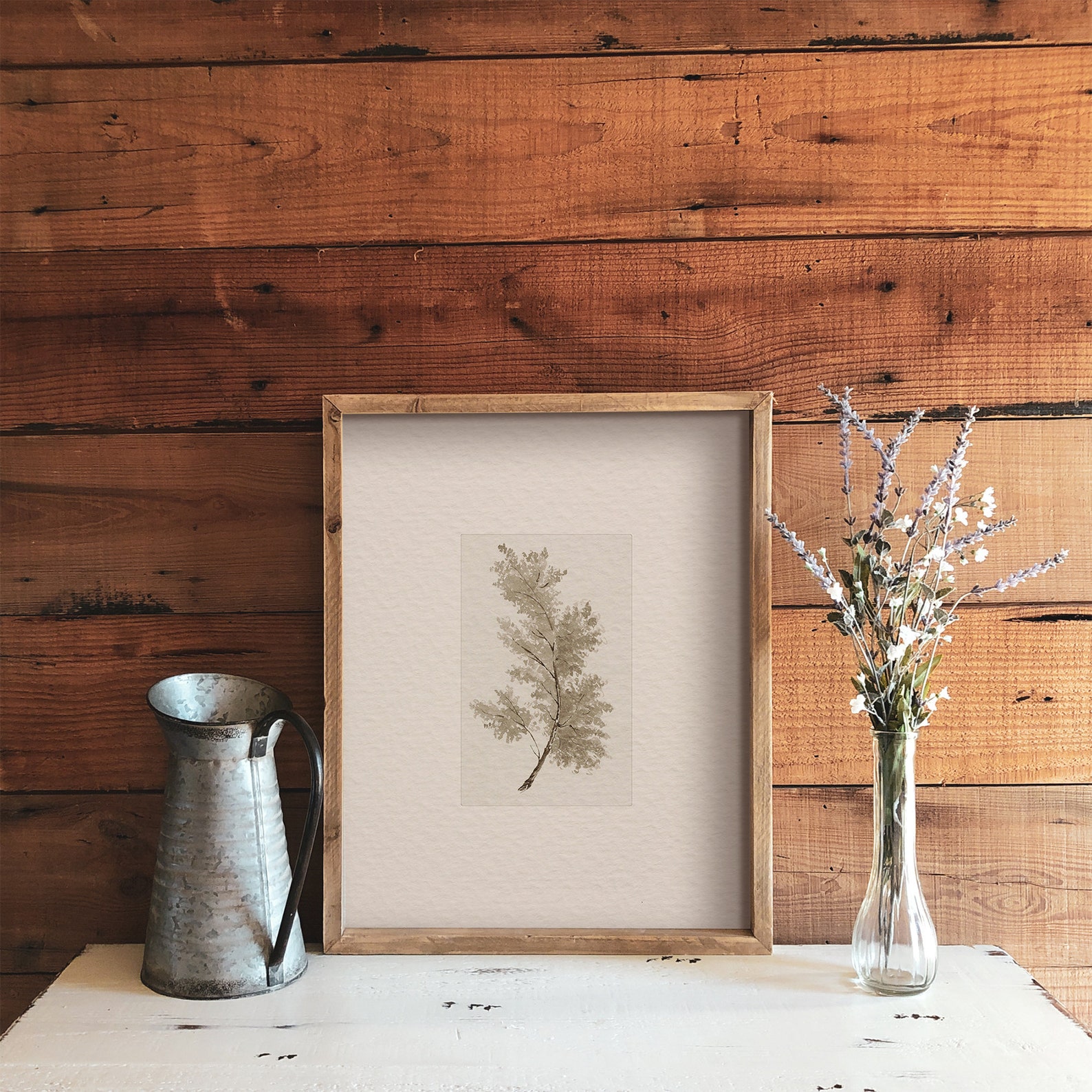 Vintage Tree Branch Drawing Print / Neutral Wall Art / Antique | Etsy