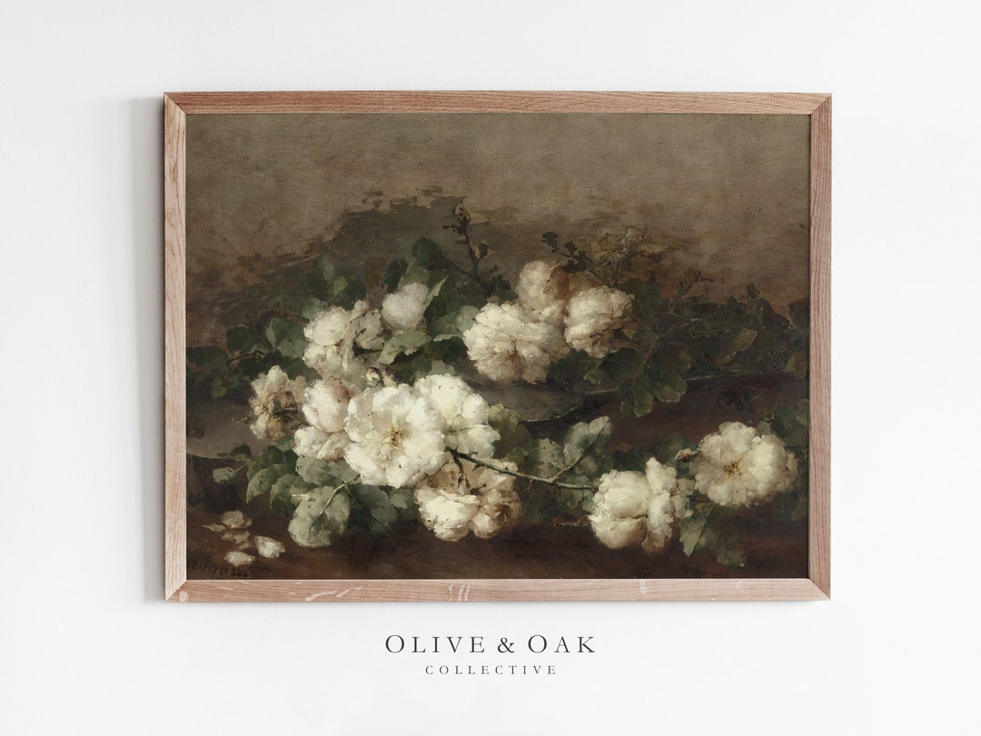 Neutral Wall Art / Flower Painting / Floral Art Print / Earth Tone ...