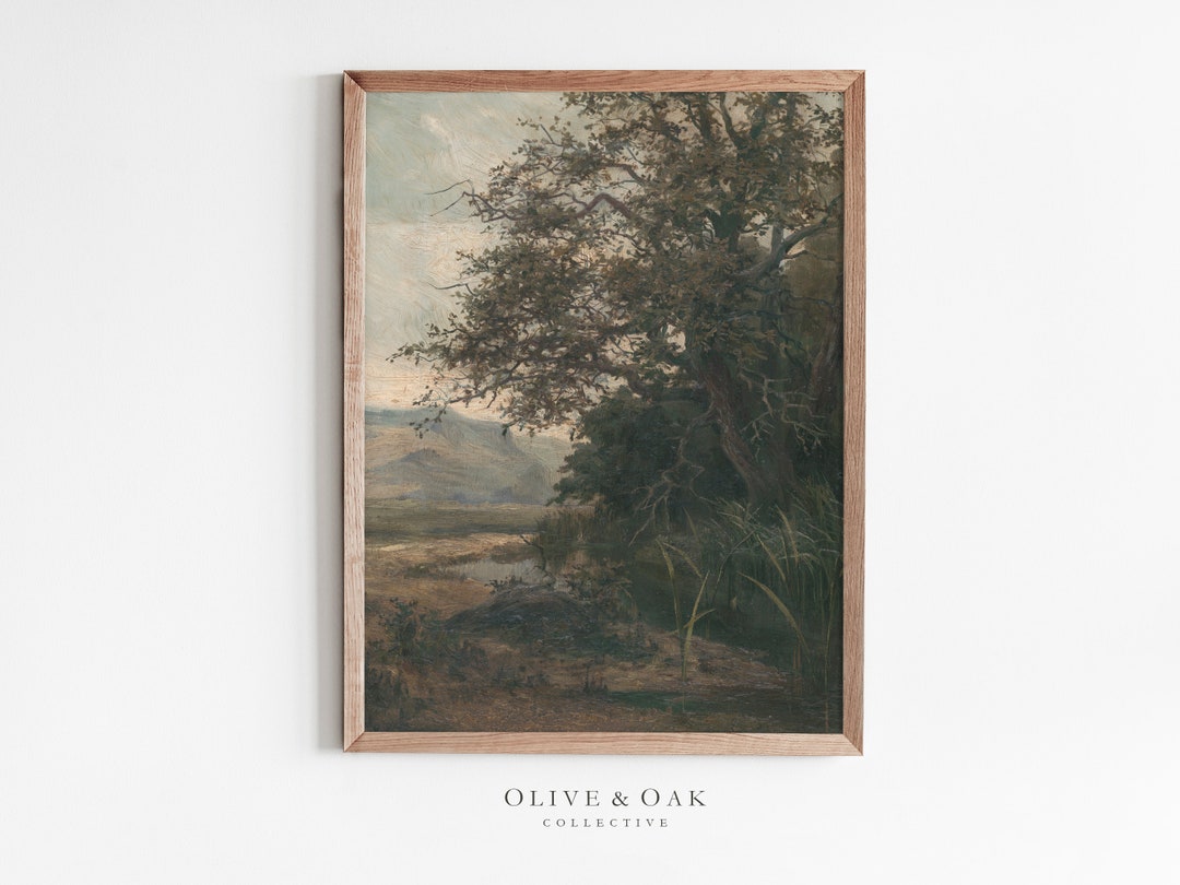 Muted Landscape Painting / Nature Trees Painting Printable / Landscape ...