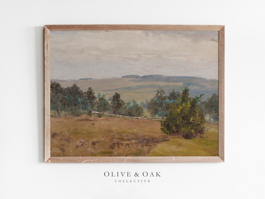 Muted Landscape Painting / Vintage Landscape Painting / Printable Wall ...