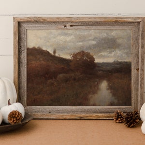 Moody Autumn Print / Vintage Fall Painting PRINTABLE / Rustic Wall Art ...