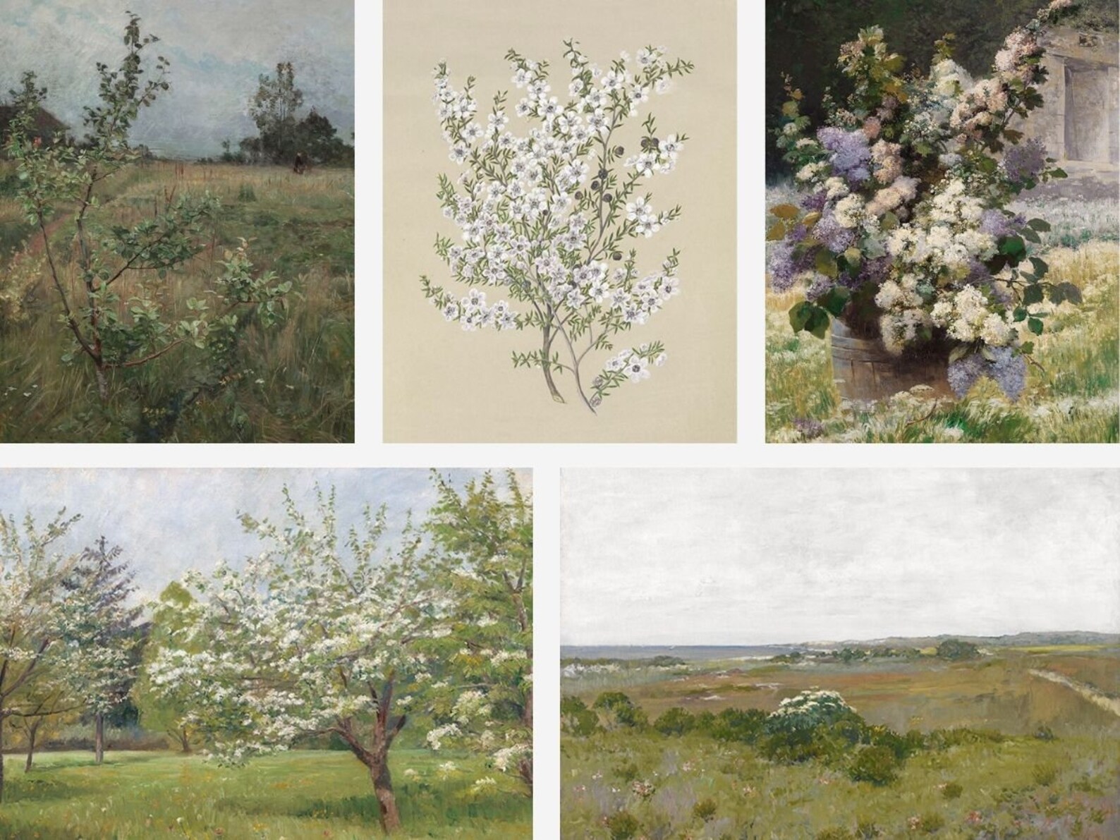 Set of 12 Spring Art Prints / Soft Pastel Artwork / Spring Wall Art ...