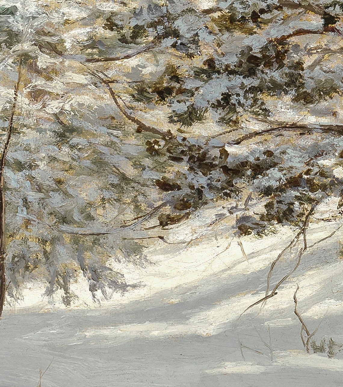 Winter Wall Art / Snowy Landscape Painting / Snow Trees - Etsy