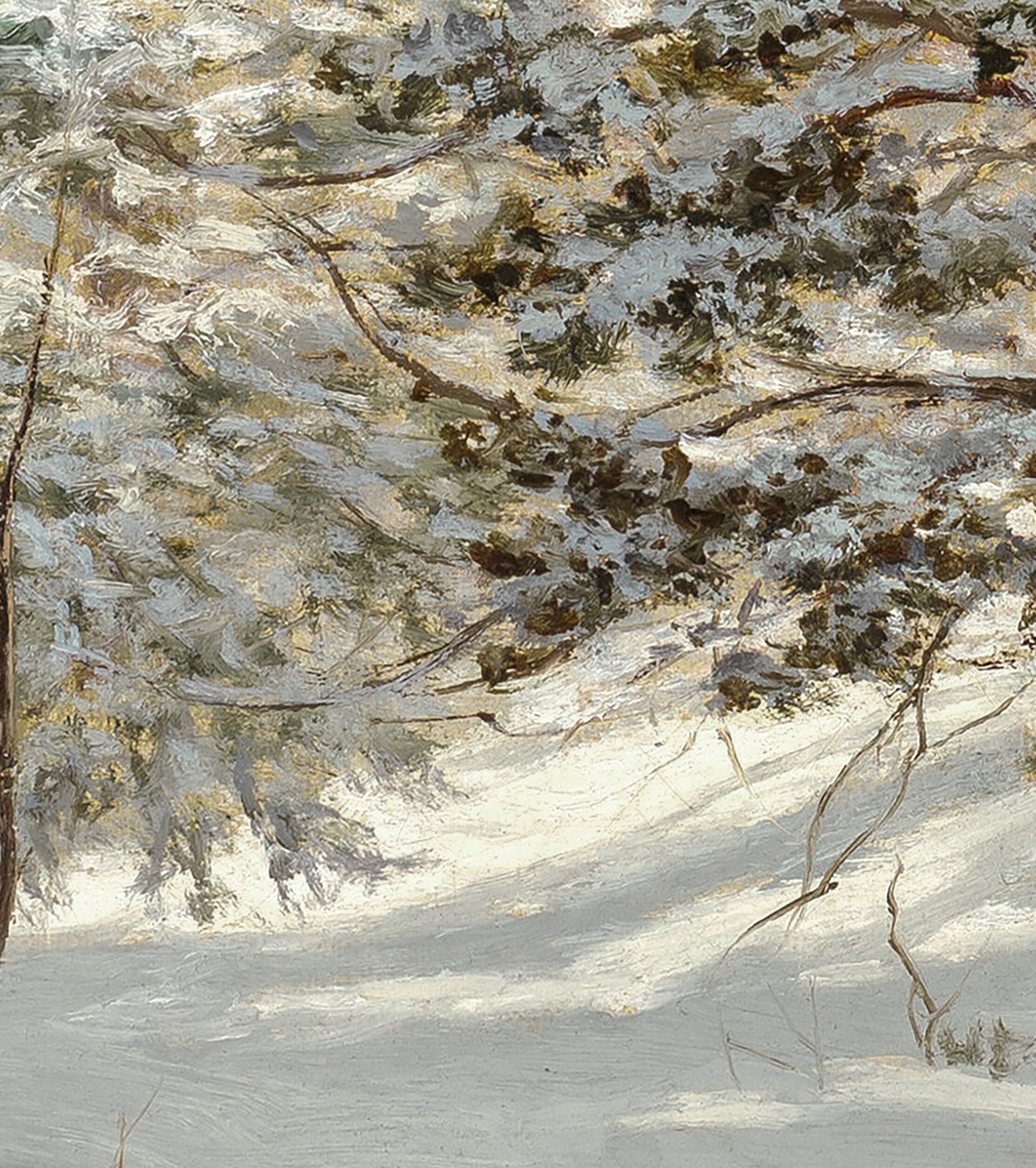 Winter Wall Art / Snowy Landscape Painting / Snow Trees - Etsy