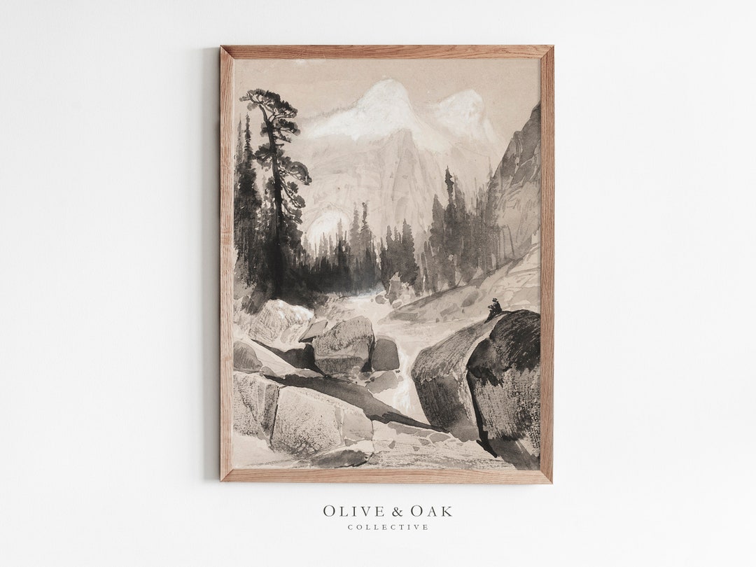 Vintage Nature Drawing / Rustic Woodland Art Print / Digital PRINTABLE ...