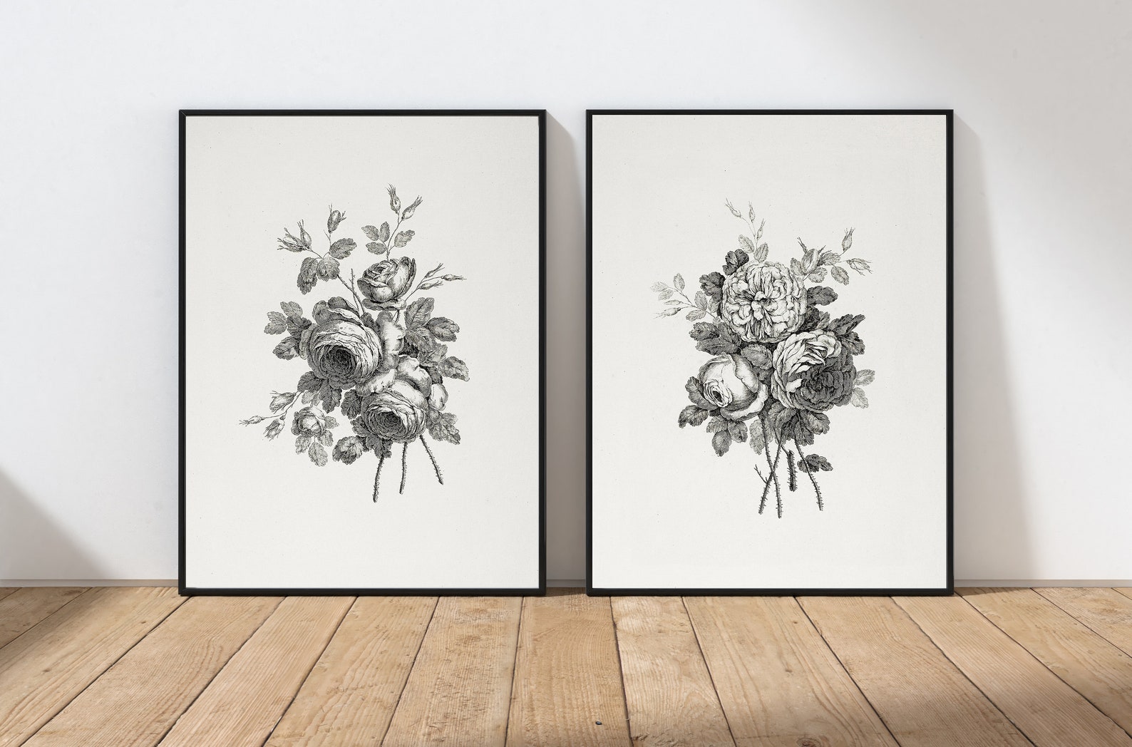 Botanical Sketch Print SET / Vintage Prints Neutral Floral / - Etsy