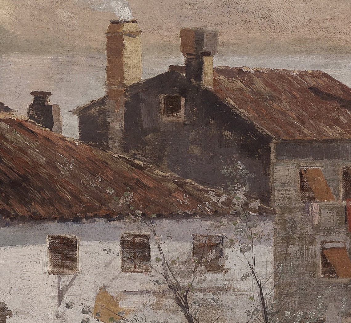 Moody European Architecture Print / Neutral Cityscape Painting ...