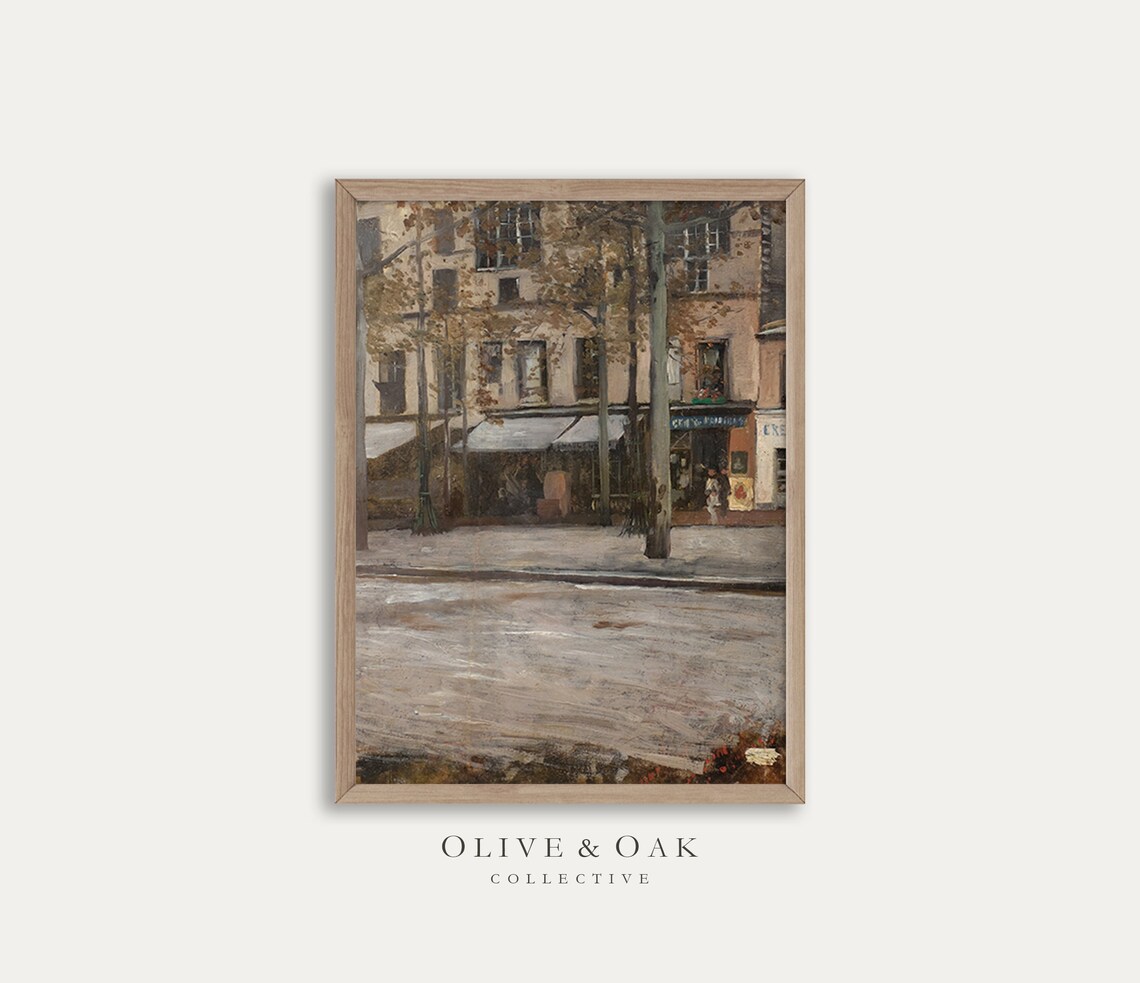 Paris Cityscape Painting / French Architecture Print / Neutral - Etsy