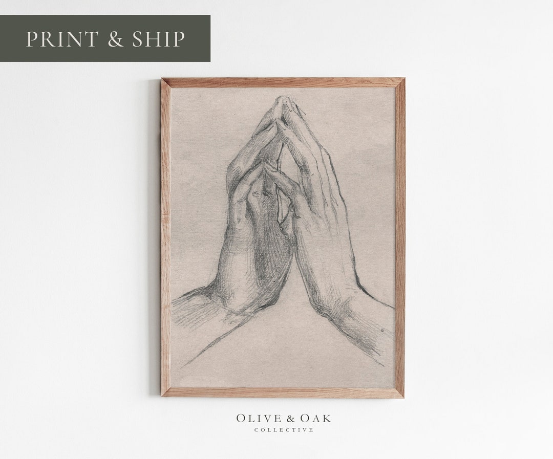 Vintage Hand Drawing / Sketch of Hands / Lover's Hands Sketch / Vintage ...