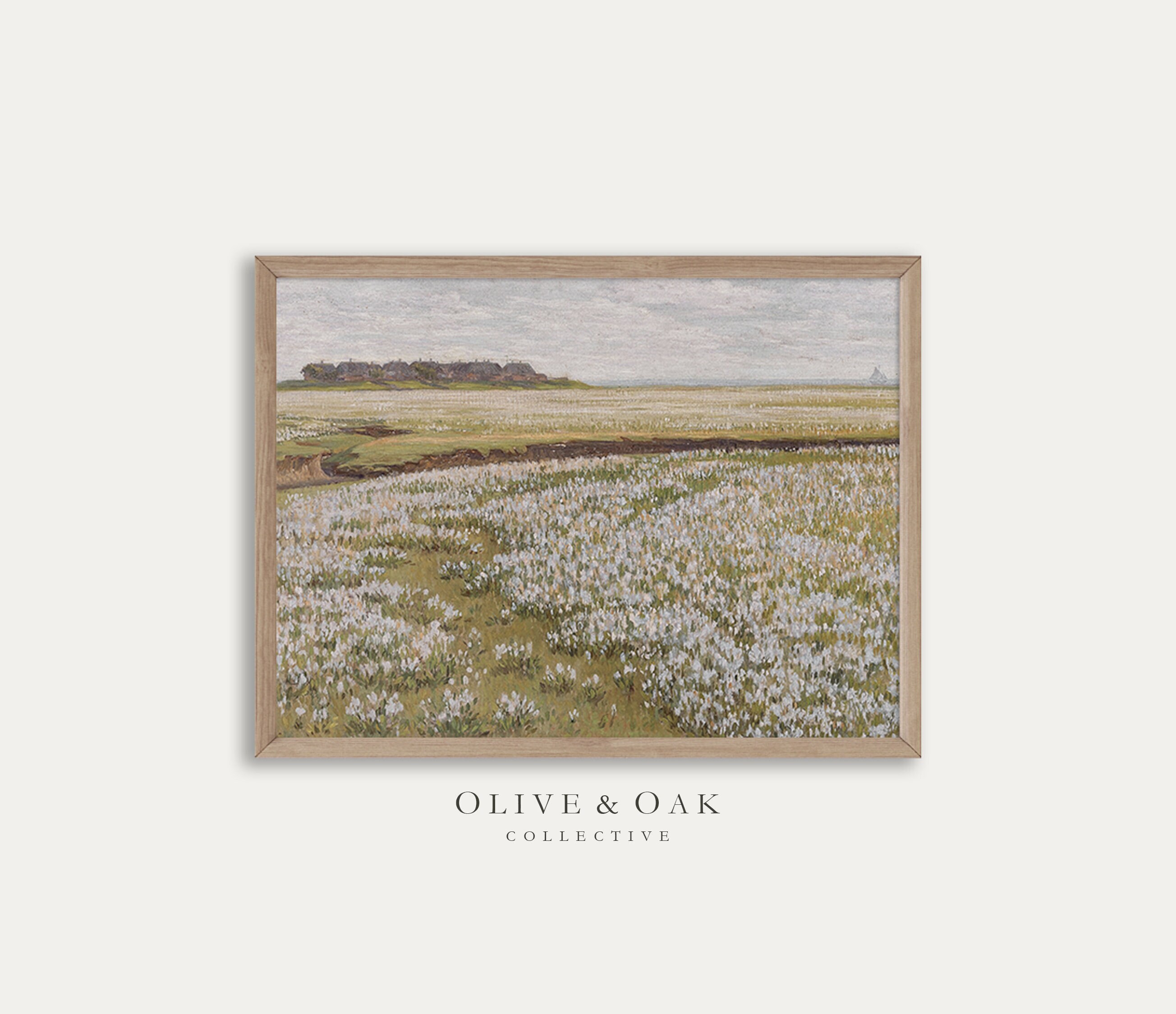 Spring Landscape Painting / Farmhouse Decor PRINTABLE / Meadow - Etsy