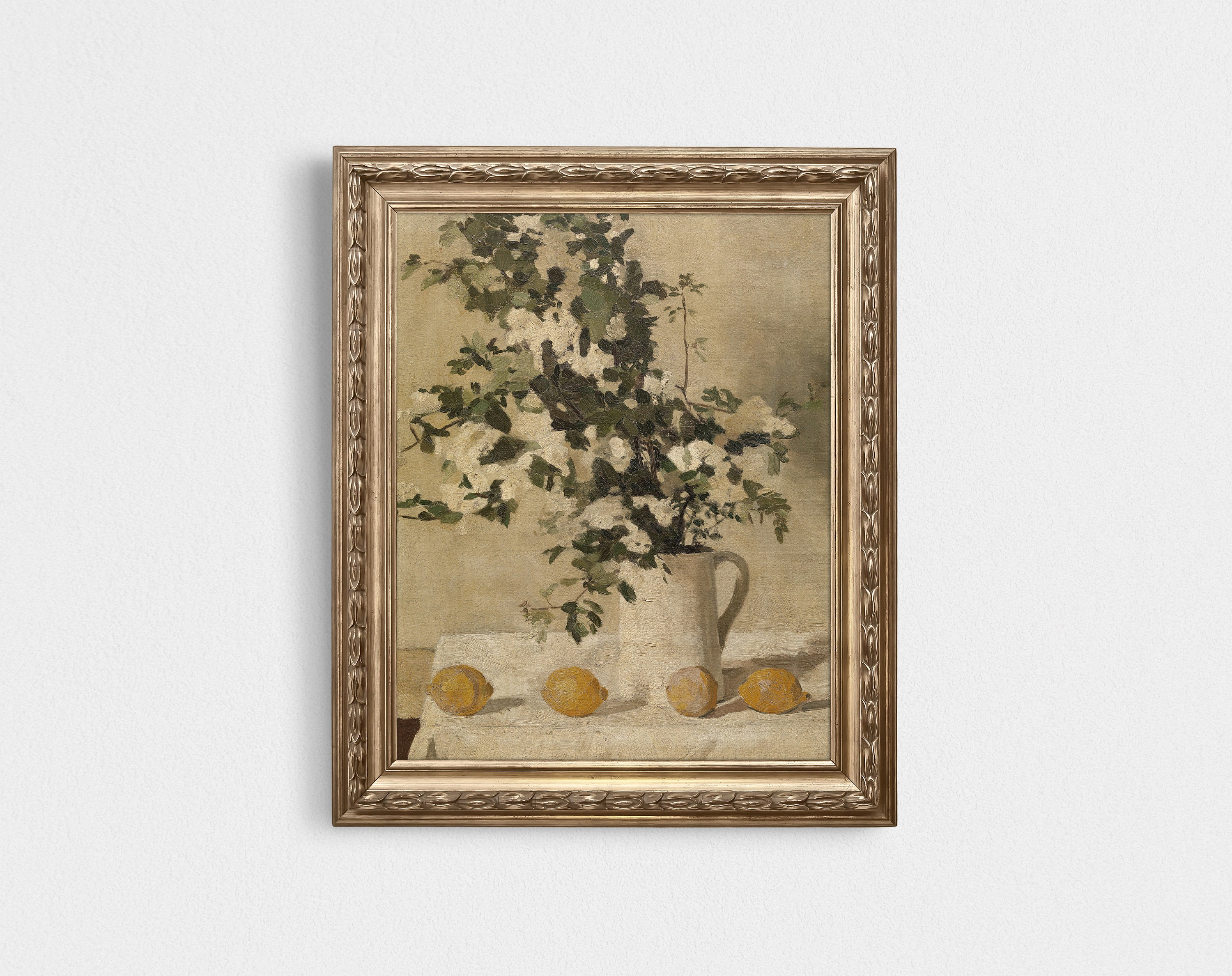 Neutral Still Life Painting / Lemon Art Print / PRINTABLE - Etsy