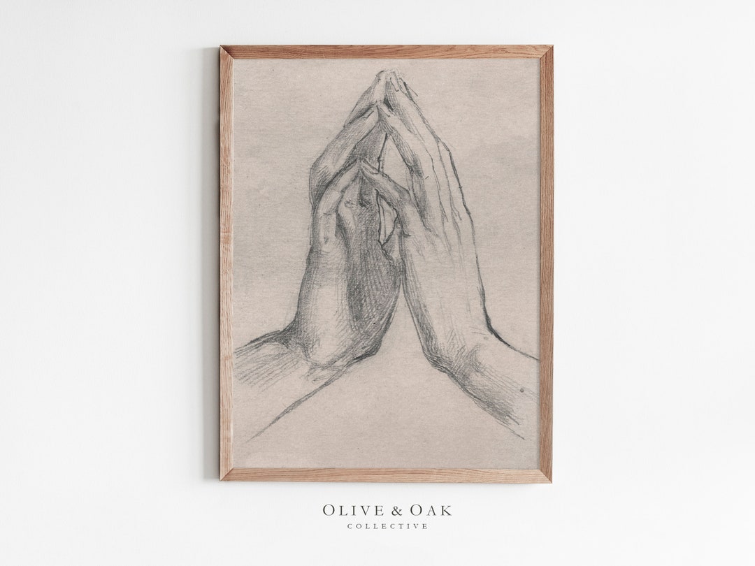 Vintage Hand Drawing / Sketch of Hands / Lover's Hands Sketch / Vintage ...