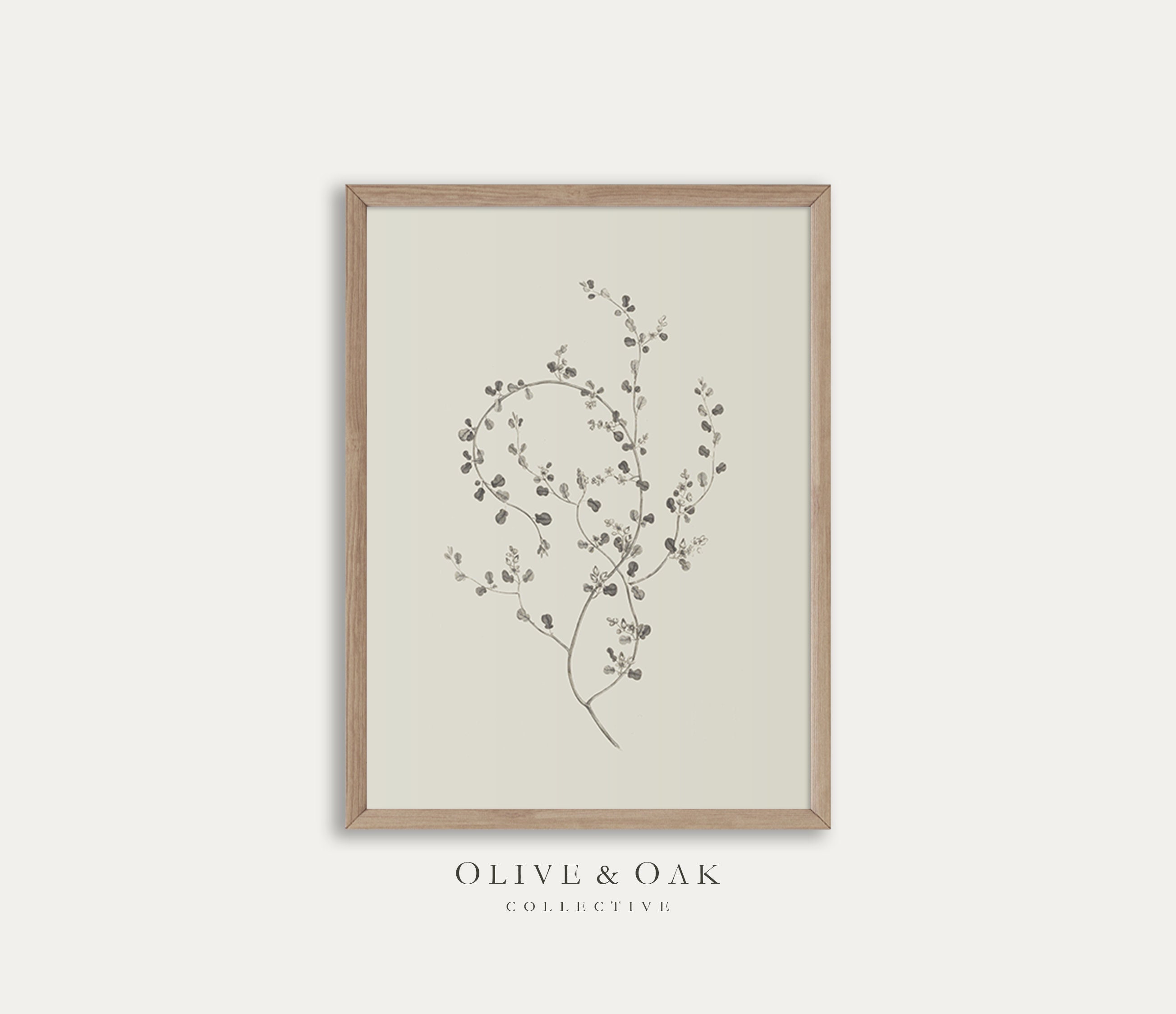 Simple Wall Art / Neutral Branch Drawing / Botanical Artwork - Etsy