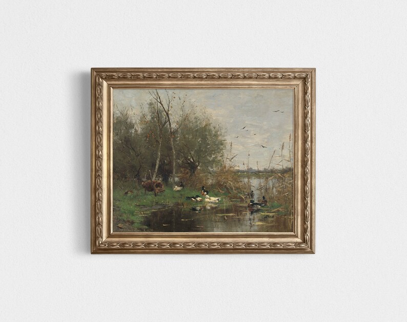 Spring Landscape Painting / Duck Painting / Country Nursery Decor ...