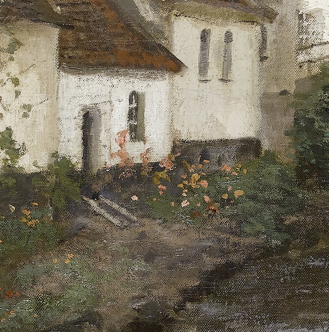 Rustic City Print / Antique Village Painting PRINTABLE / 301 | Etsy