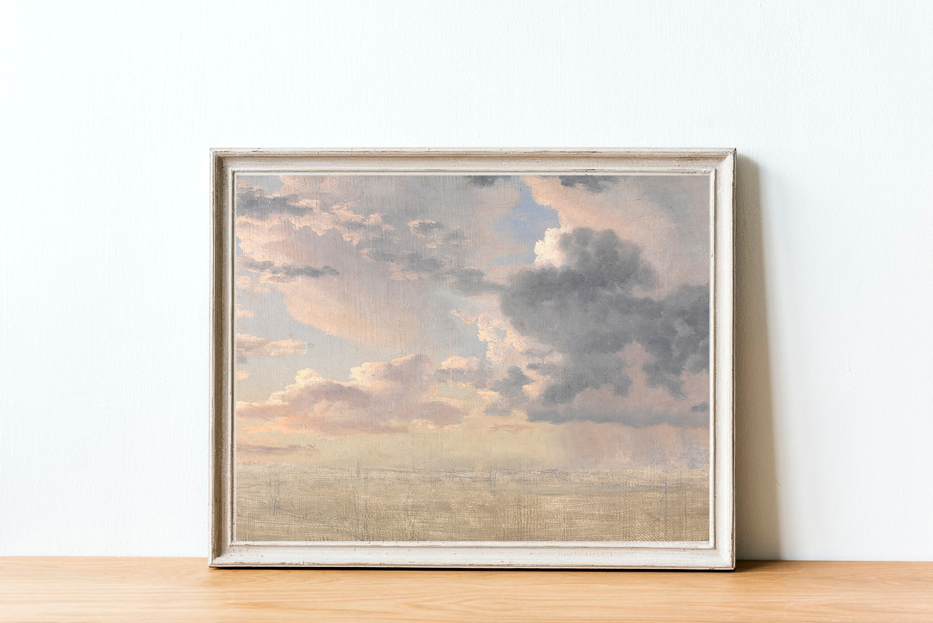 Neutral Cloud Study Art Print / Minimalist Nursery Sky Painting ...