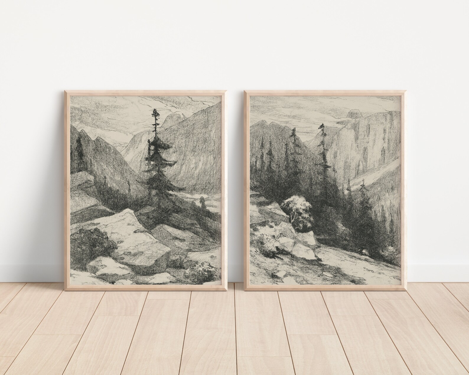 Rustic Print SET / Vintage Farmhouse Decor / Sketch Art PRINTABLE ...