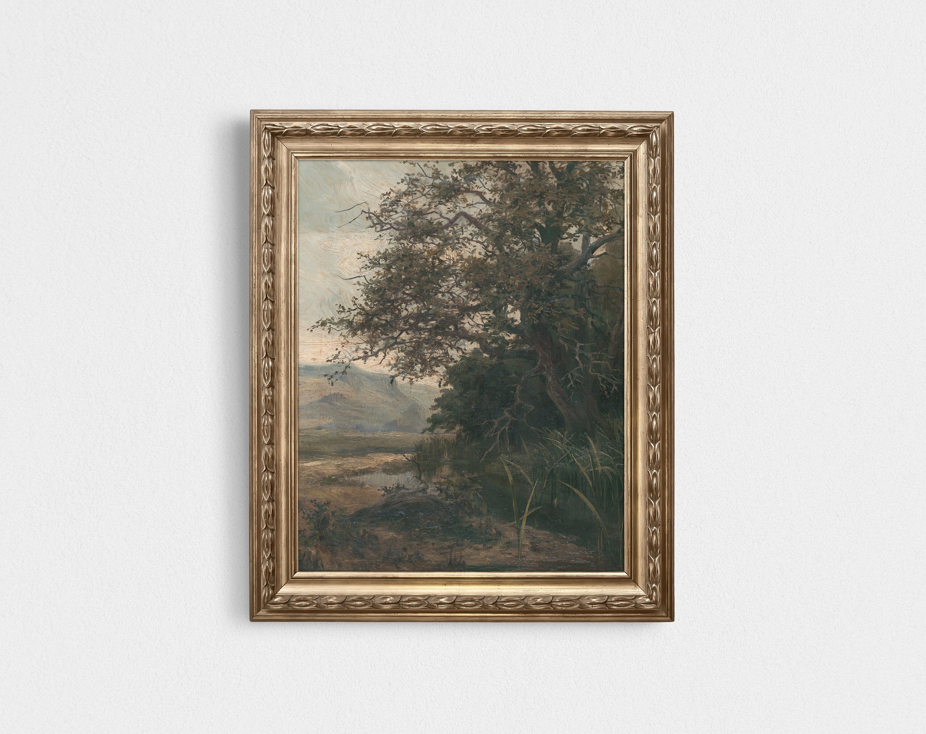 Muted Landscape Painting / Nature Trees Painting Printable / Landscape ...