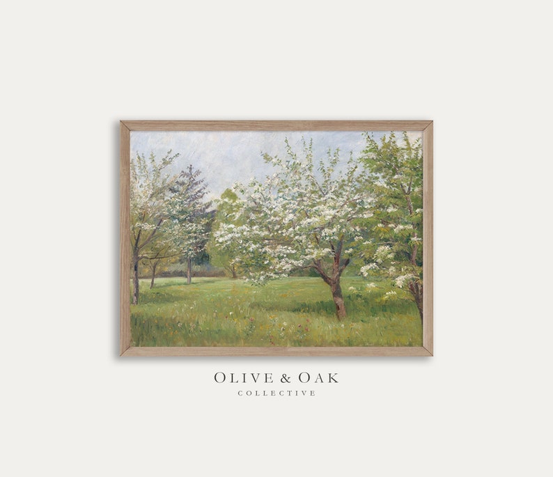 Spring Landscape Painting / PRINTABLE Spring Artwork / Vintage - Etsy