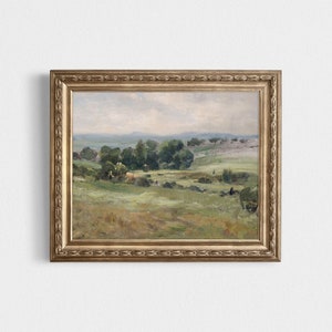 Soft Landscape Painting / Spring Wall Art / Vintage Landscape Art Print ...