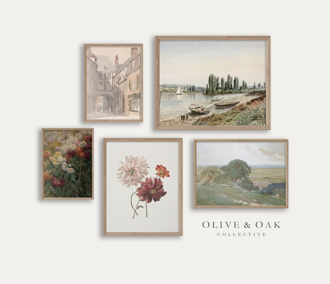 Vintage Warm Aesthetic Print SET / Colorful Paintings Gallery - Etsy