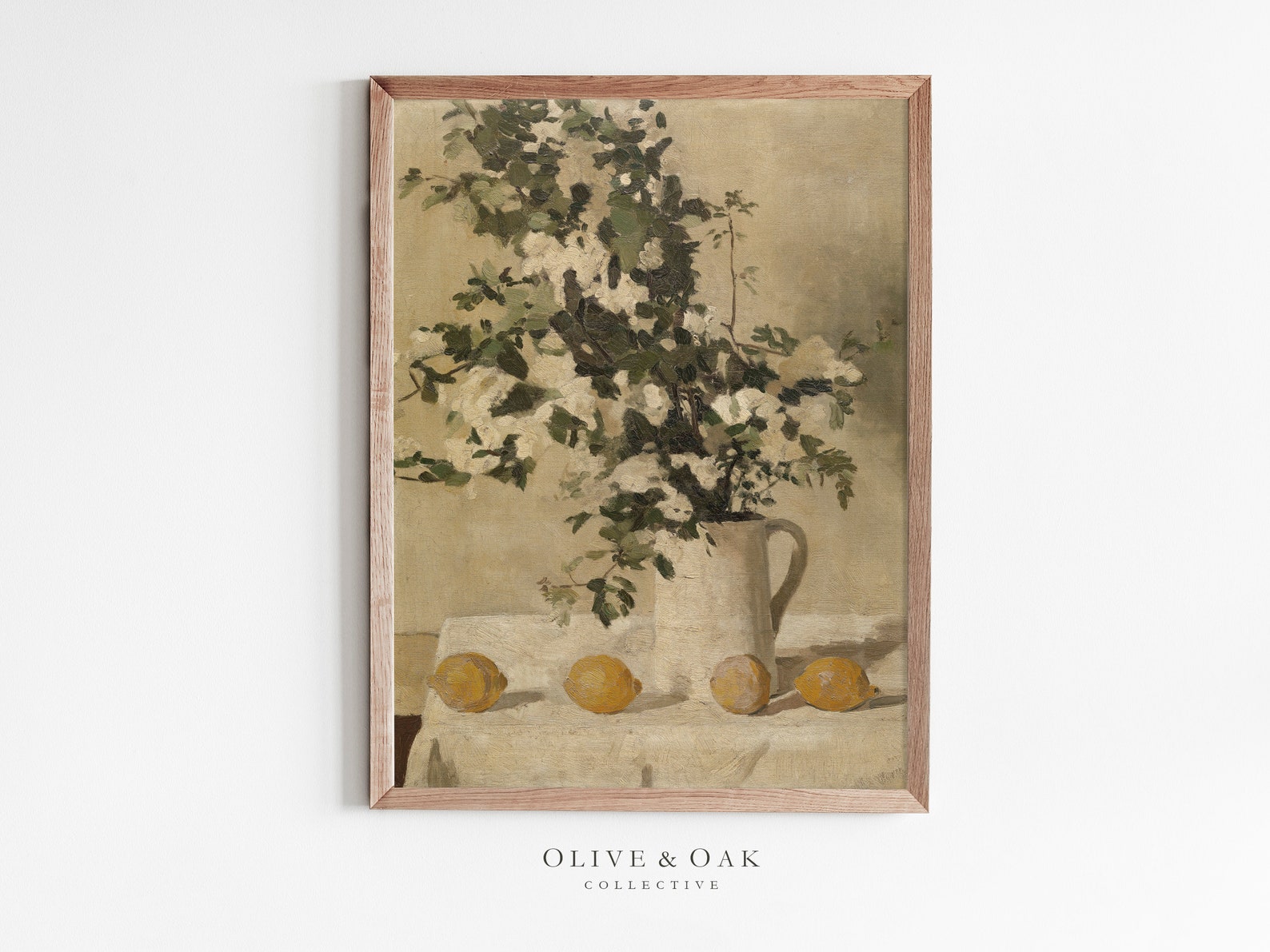 Neutral Still Life Painting / Lemon Art Print / PRINTABLE Vintage Art ...