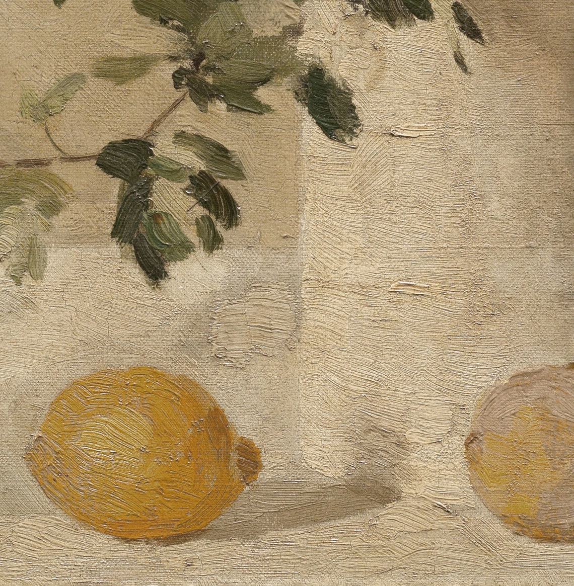 Neutral Still Life Painting / Lemon Art Print / PRINTABLE Vintage Art ...