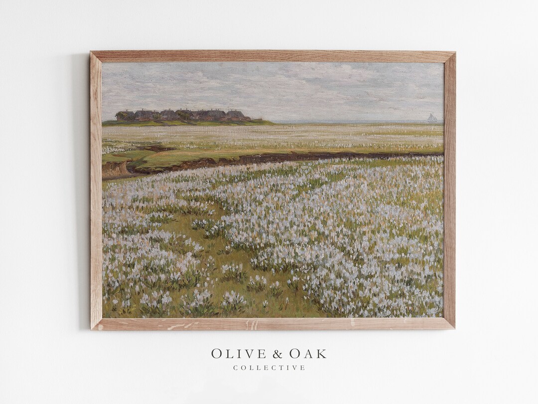 Spring Landscape Painting / Farmhouse Decor PRINTABLE / Meadow ...