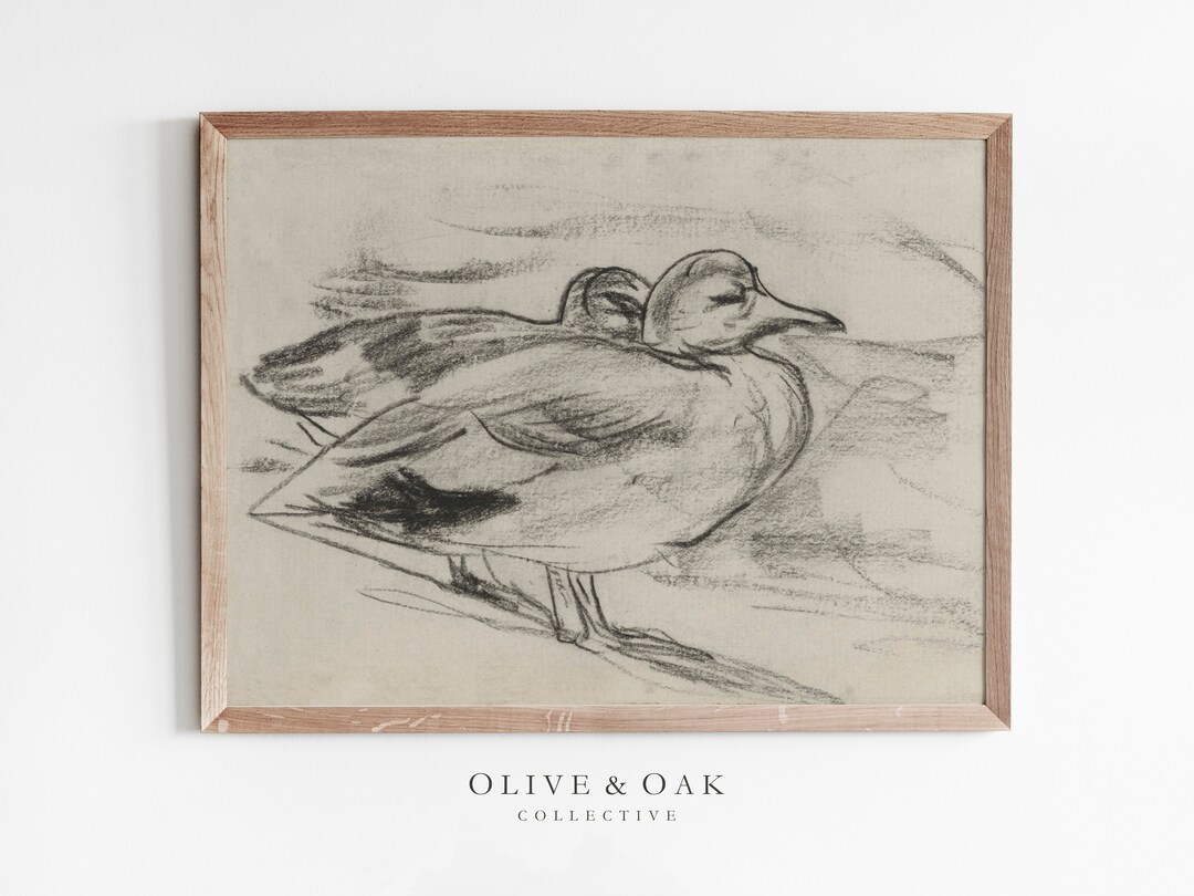 Vintage Duck Sketch PRINTABLE / Bird Drawing Art Print / Rustic ...