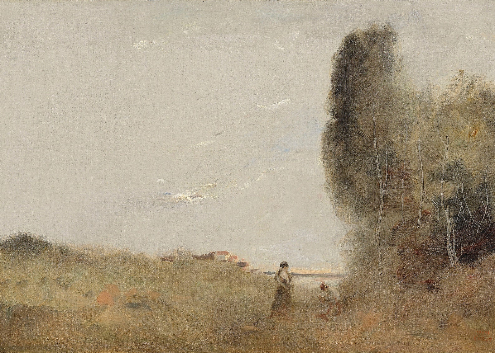 Neutral Landscape Painting / Muted Autumn Tonal Print / Country Decor ...