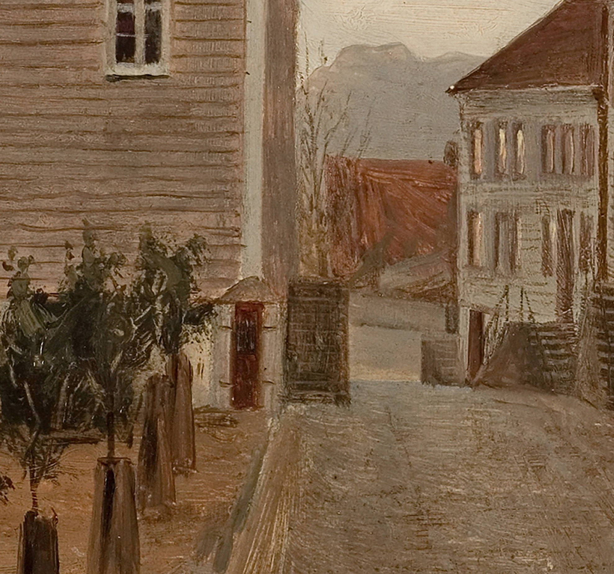 Neutral Village Painting / City Landscape Painting / Earth - Etsy