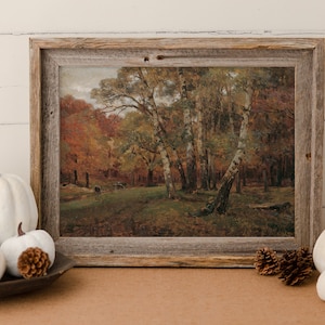 Fall Landscape Art Print / Vintage Autumn Trees Painting PRINTABLE ...