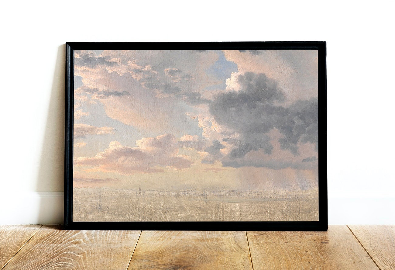 Neutral Cloud Study Art Print / Minimalist Nursery Sky Painting ...