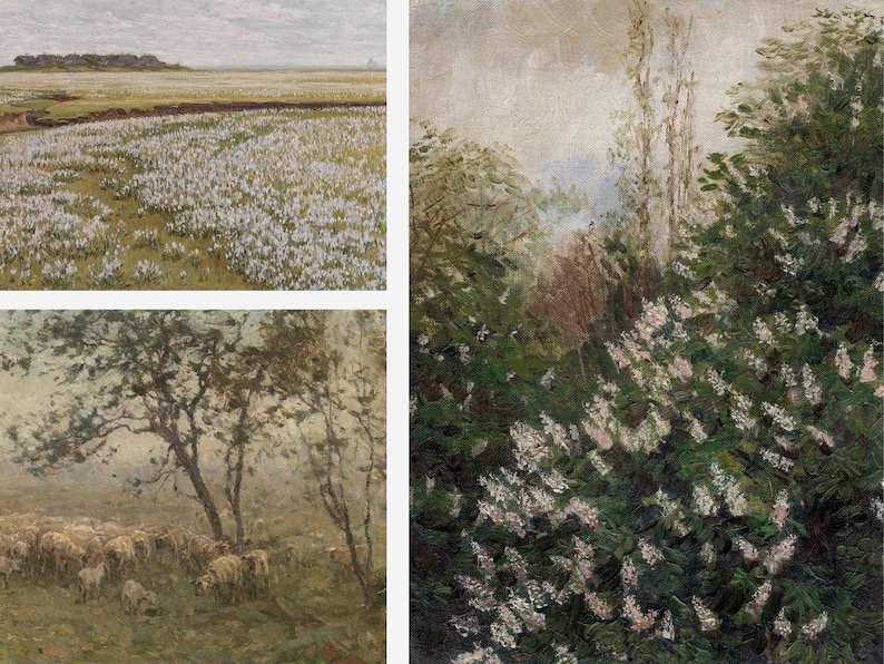 Set of 12 Spring Art Prints / Soft Pastel Artwork / Spring Wall Art ...