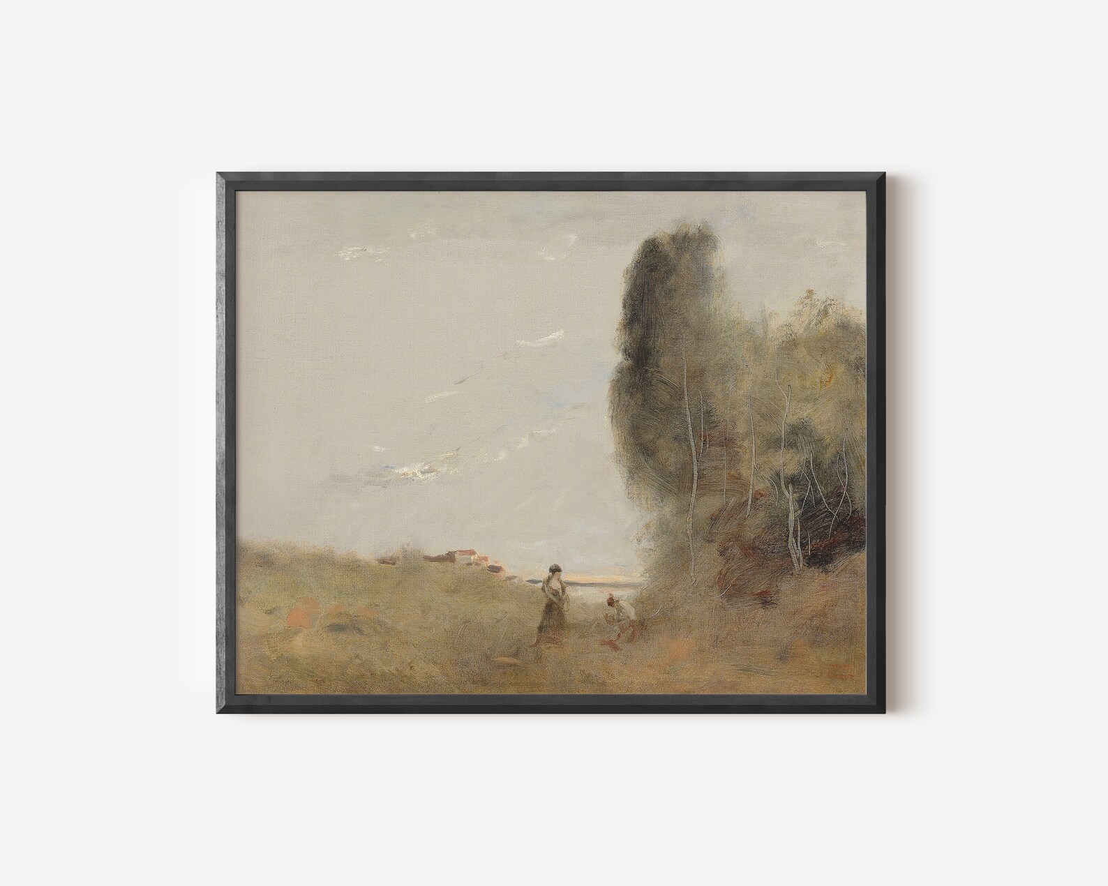 Neutral Landscape Painting / Muted Autumn Tonal Print / Country Decor ...