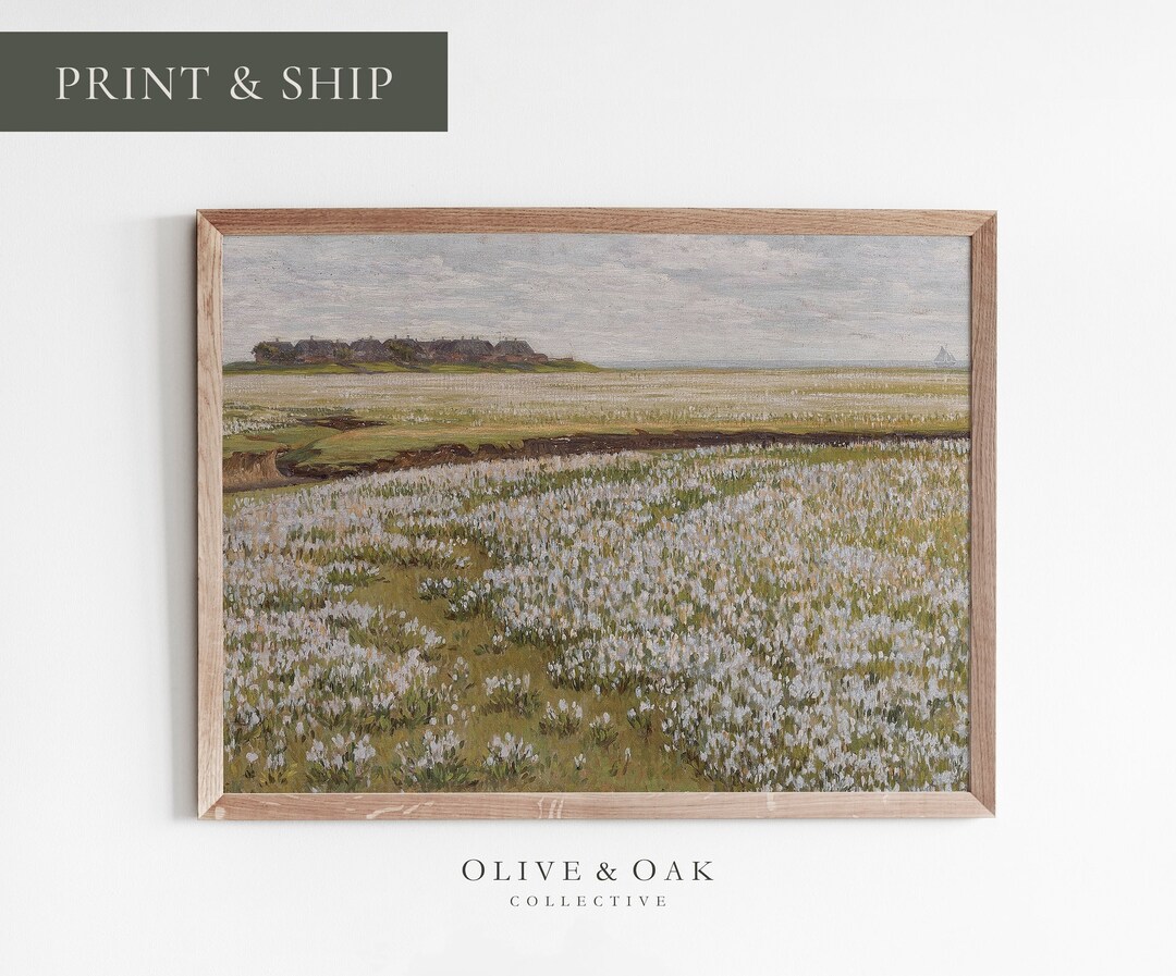 Spring Meadow Art Print / Farmhouse Decor Painting / Trendy Wall Art ...