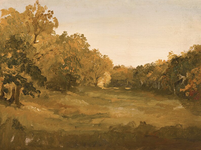 Tonal Landscape Painting / Muted Landscape Art Print / Antique Wall Art ...
