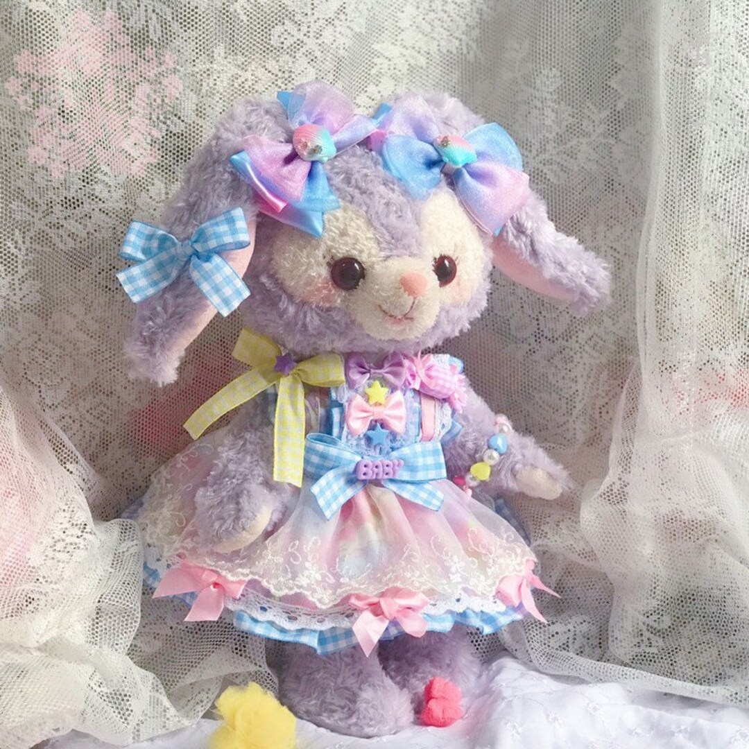Kawaii Stuffed Animal Plushie's Handmade Pastel Dress Set of 4, Doll's ...