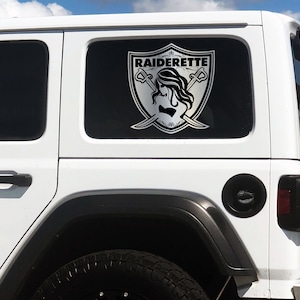 Raiderette Sticker Metal Filagree Shield-female Las Vegas Raider Fan ...