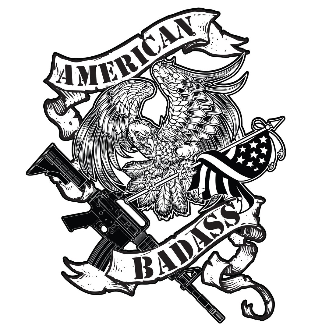 American Badass Eagle Flag Sticker, 2A Decal - Etsy