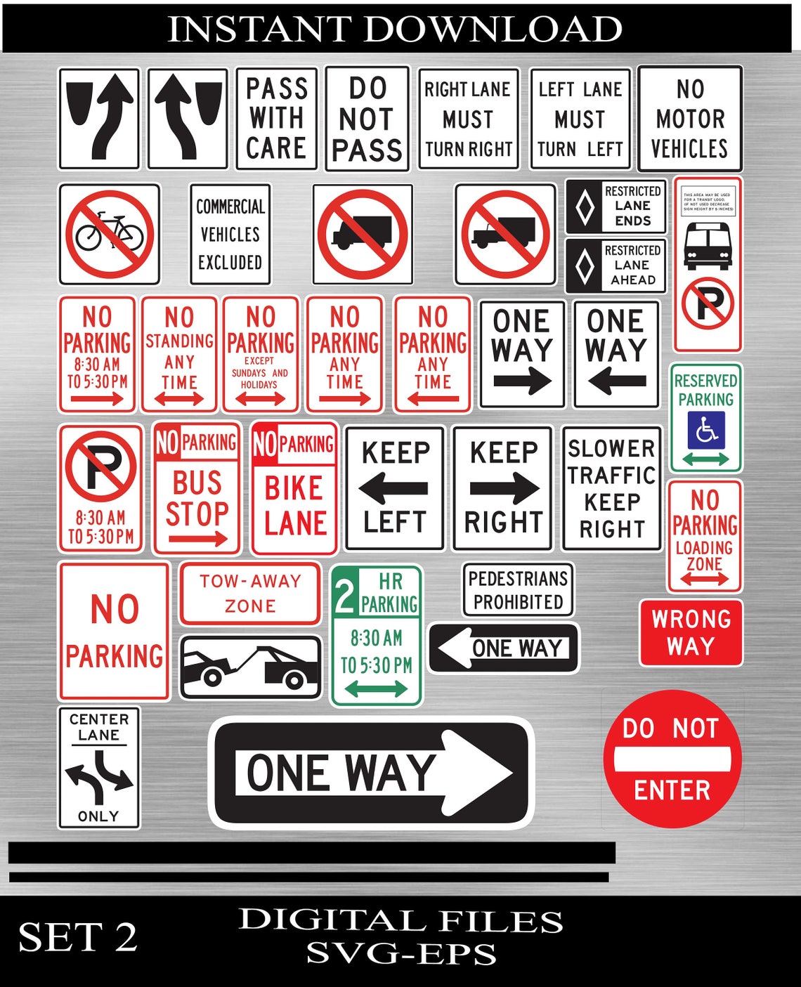 Road Signs Set 2 Freeway Interstate Highway Street Stop Sign. - Etsy